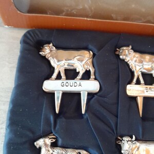 French Cheese Markers - Silea, Six Sweet Vintage Metal Set, Animals ...