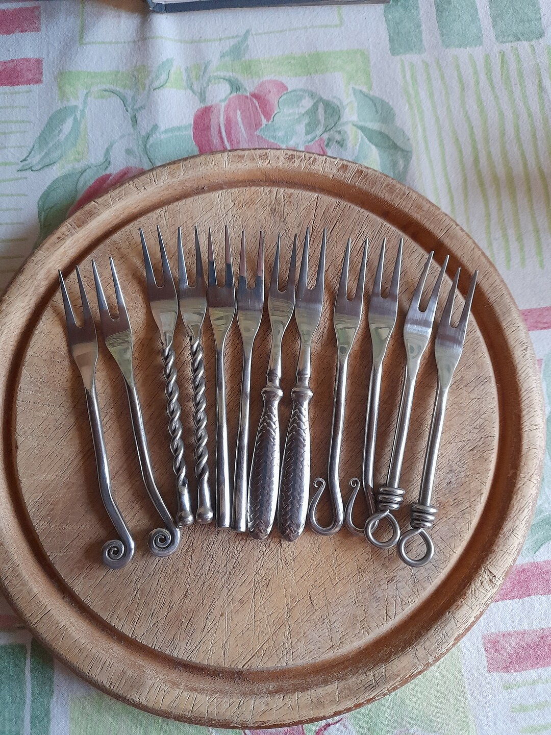 Twelve Little Cocktail or Aperitif Forks - French Cutlery - Metal ...