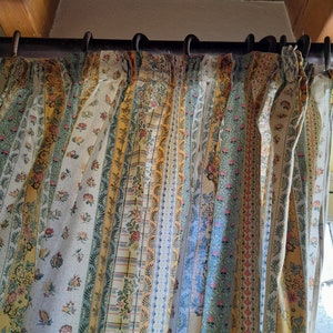 Provencal Curtains, Pair, Vintage French ,provence Printed Cotton, Unlined, Length 211 X Width ...