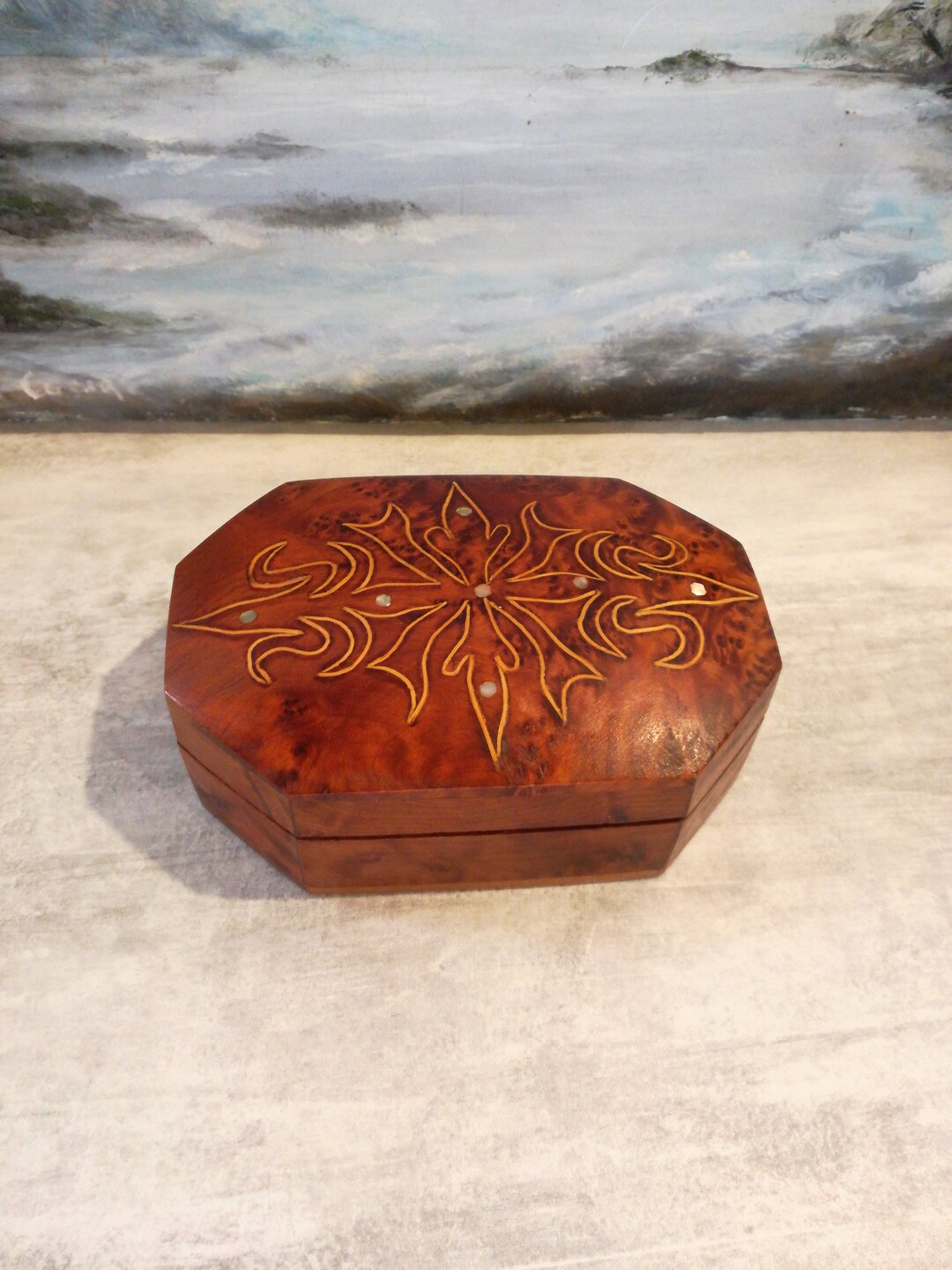 Pretty Little Vintage French Wooden Box With Inlaid Marquetry Design - Etsy