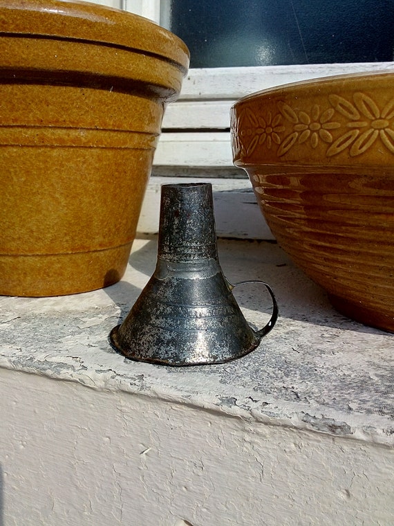 Small vintage zinc funnel French utensil kitchen decor | Etsy