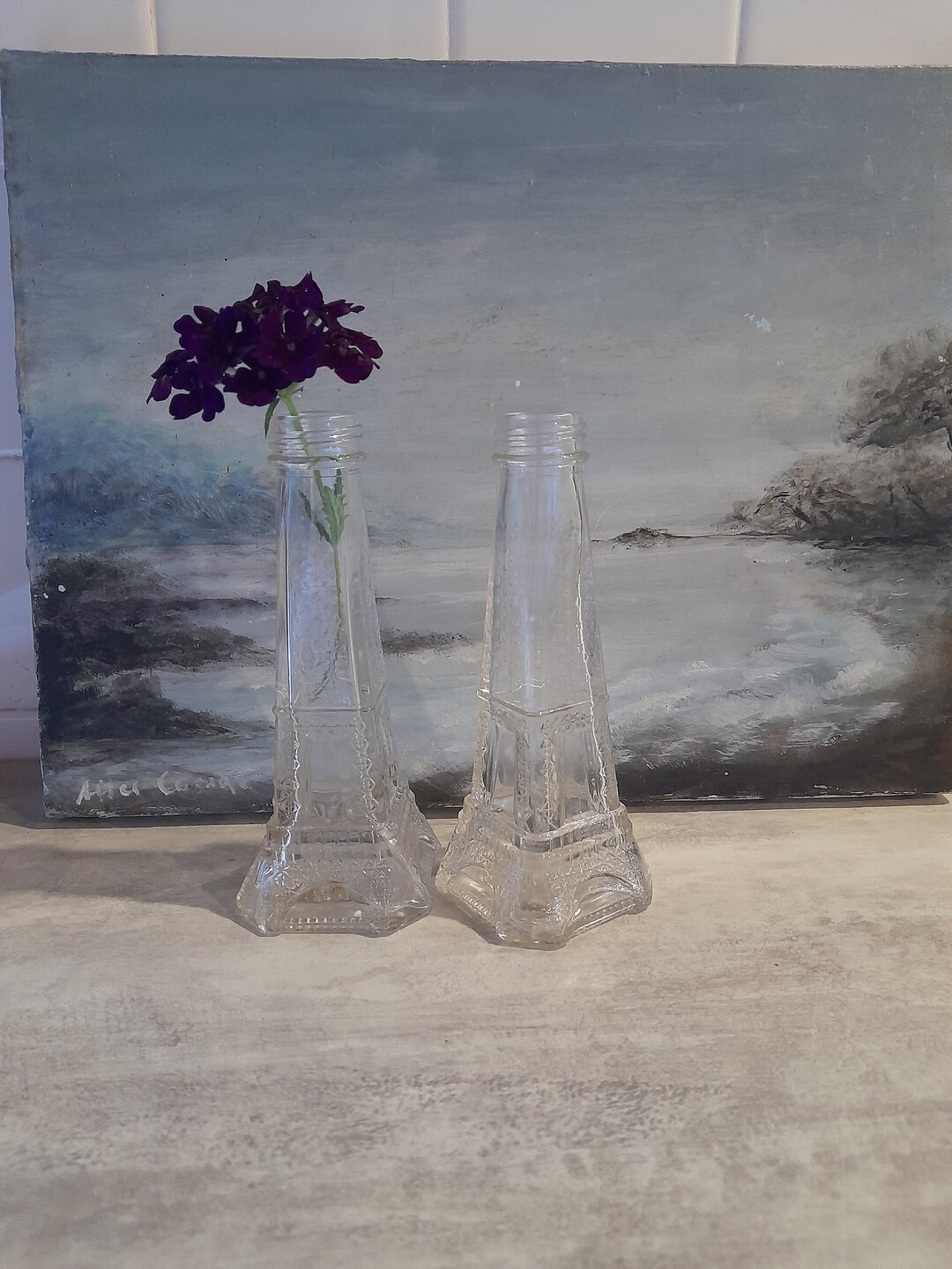 Pair of Eiffel Tower Glass Jars, Paris Landmark, French - Etsy