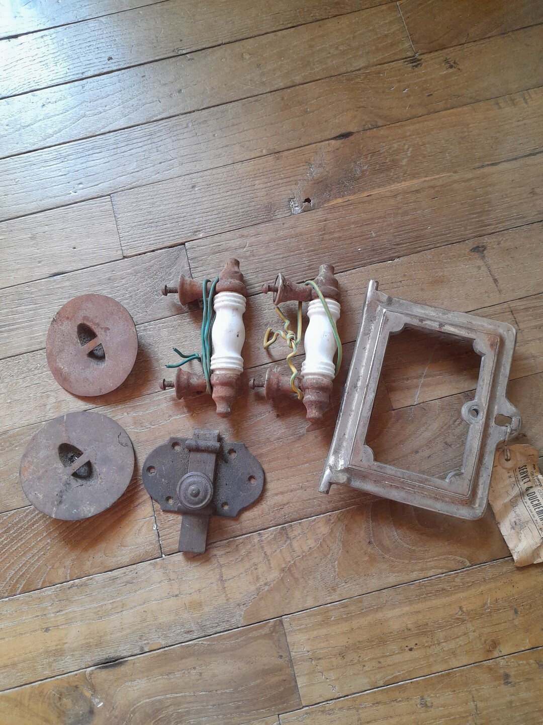 French Vintage Wood Burning Stove Pieces - Rustic and Rusty Metal ...