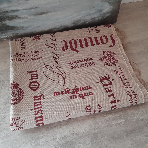 French Script Fabric - Etsy UK