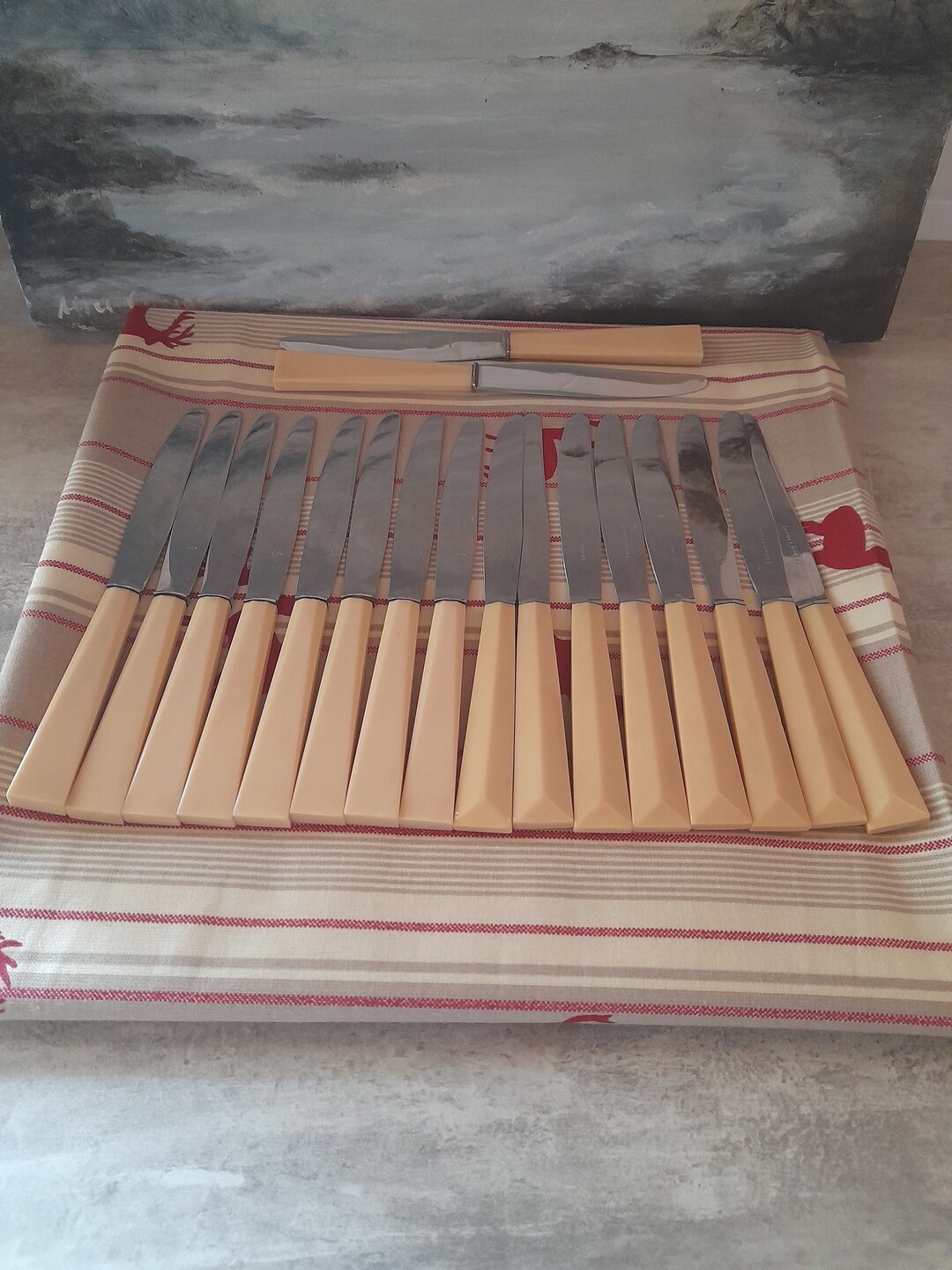 Vintage French Mismatched Set of 18 Knives, Apollonox and Cambet Lyon ...