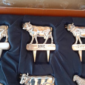 French Cheese Markers - Silea, Six Sweet Vintage Metal Set, Animals ...