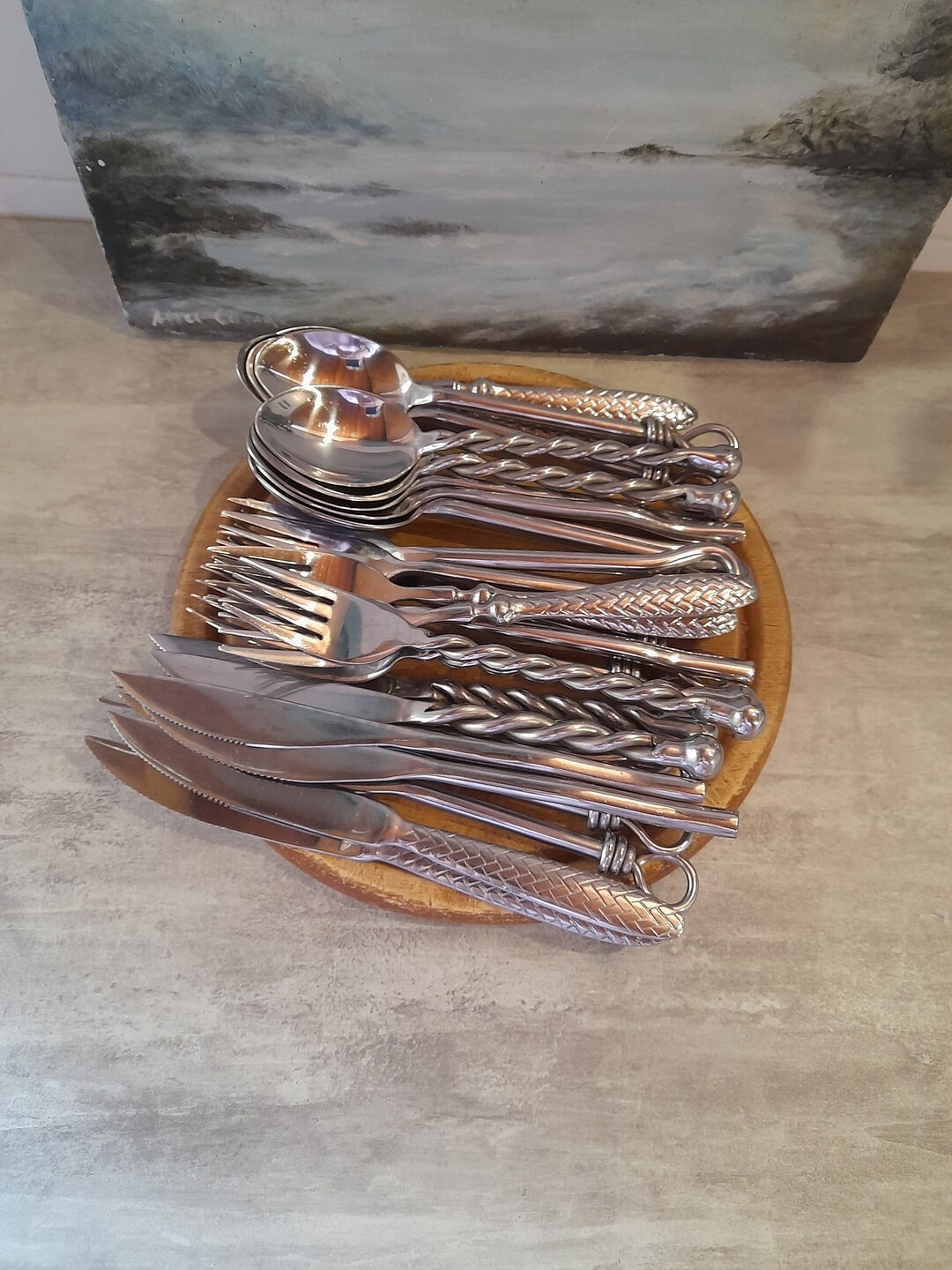 French Cutlery, 30 Pieces - Metal, Pretty Handles, Different Designs ...