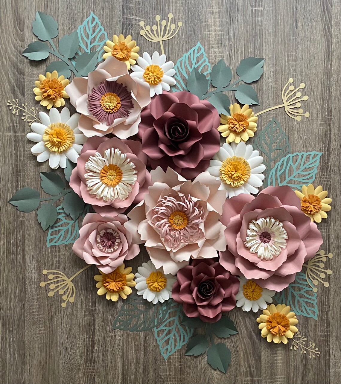 Daisy Fields Paper Flower Wall Decor Decorative Paper Flower - Etsy