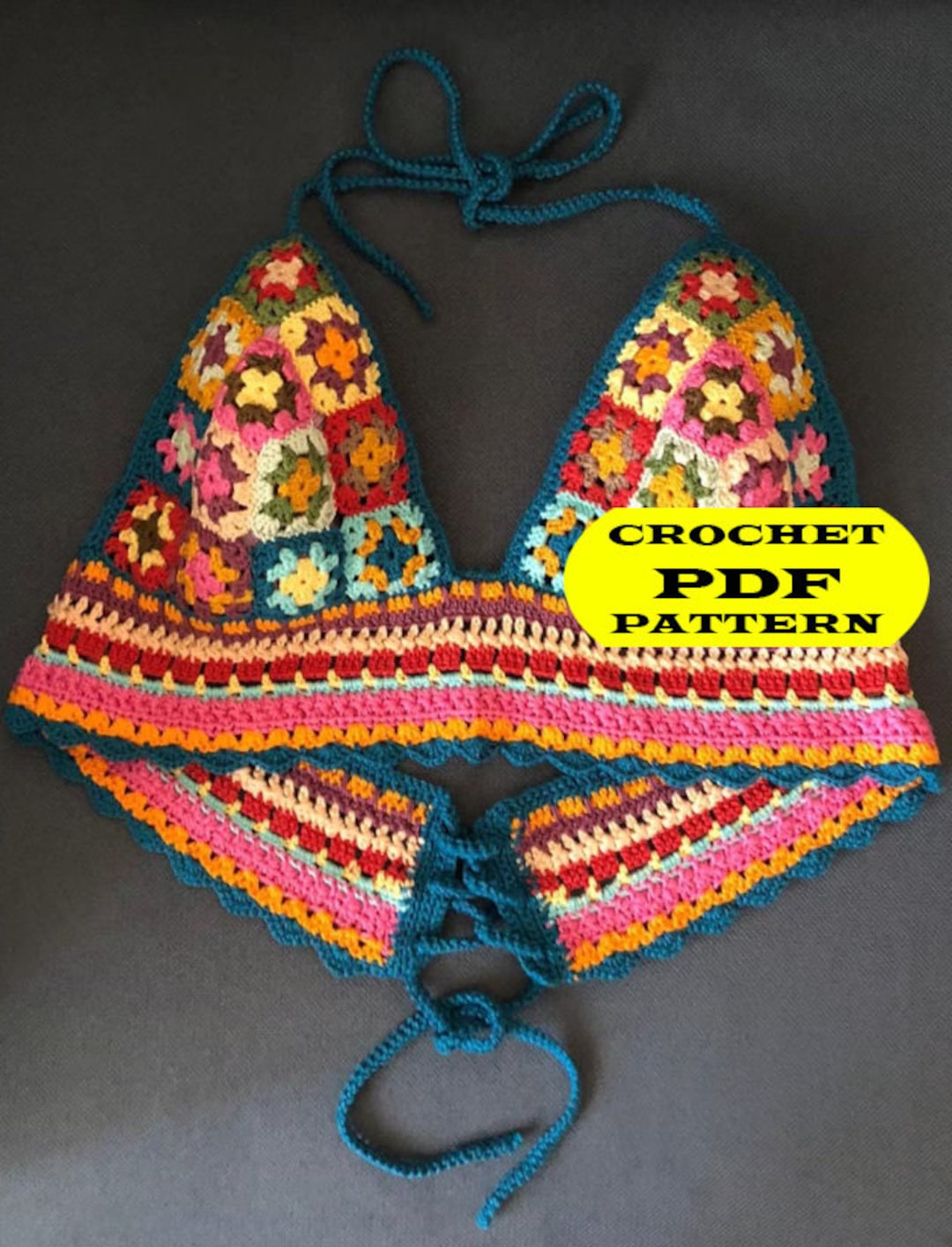Crochet Bikini Pattern, Easy Crochet Pattern, Granny Square Bikini ...