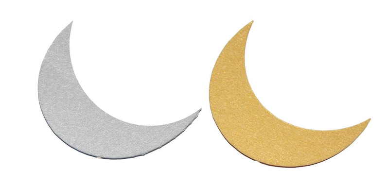 2" Crescent Moon Metallic Cardstock Cut-outs 2 Inch Size (24 Pack) - Etsy