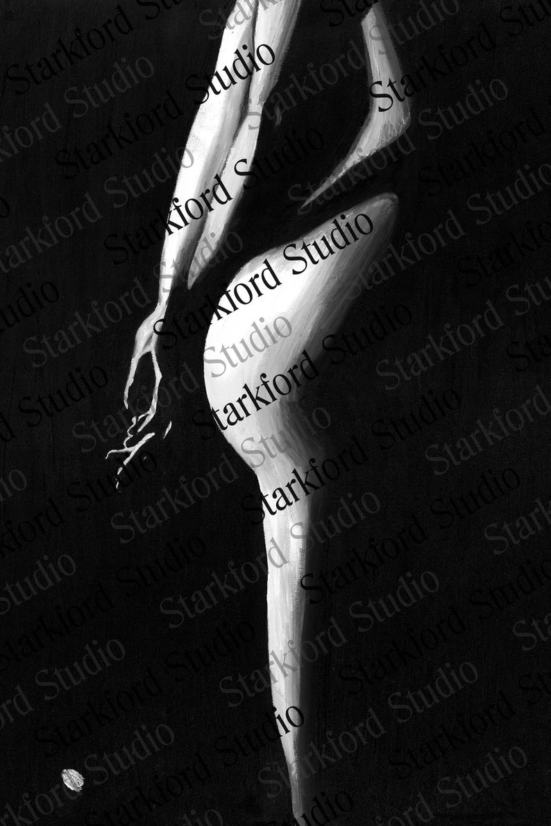 Tasteful Nude Print Oil on Canvas Painting, Female Form, Sexy ...