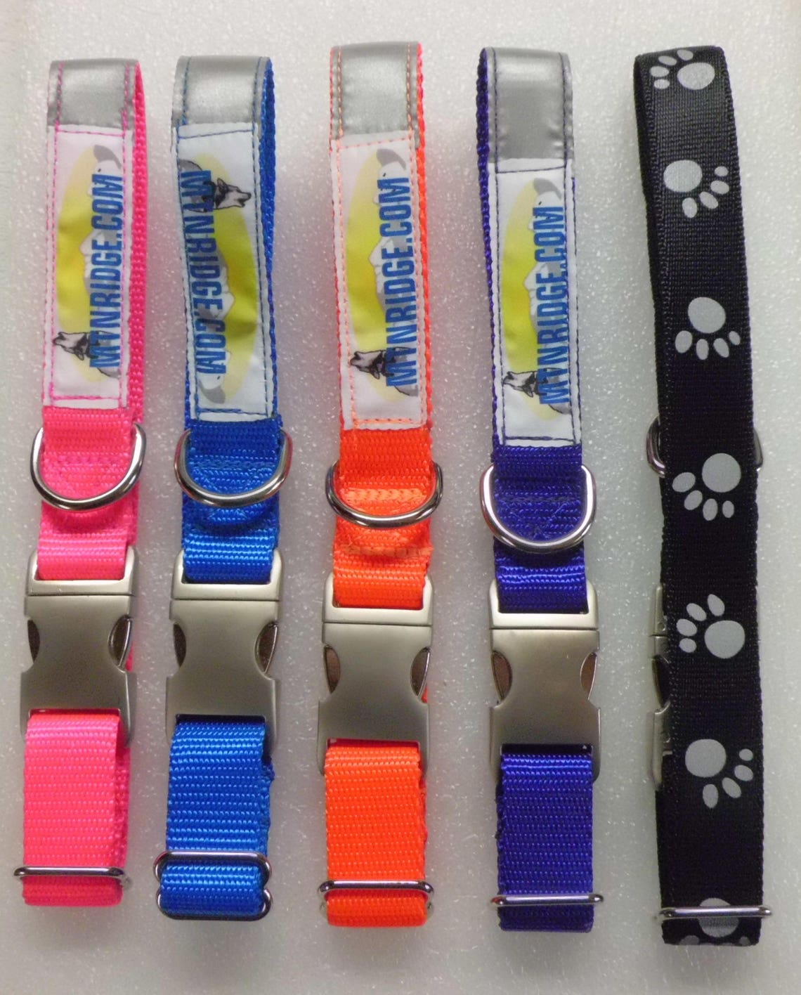 Side Release Metal Buckle Collars Adjustable 1 Inch Nylon Webbing With ...