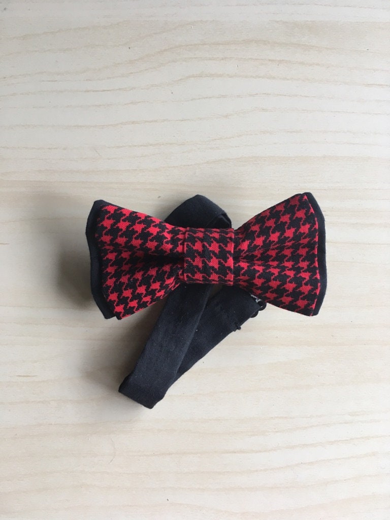 Red Houndstooth Bow Tie Red Rock Bow Tie Fun Unique Original | Etsy