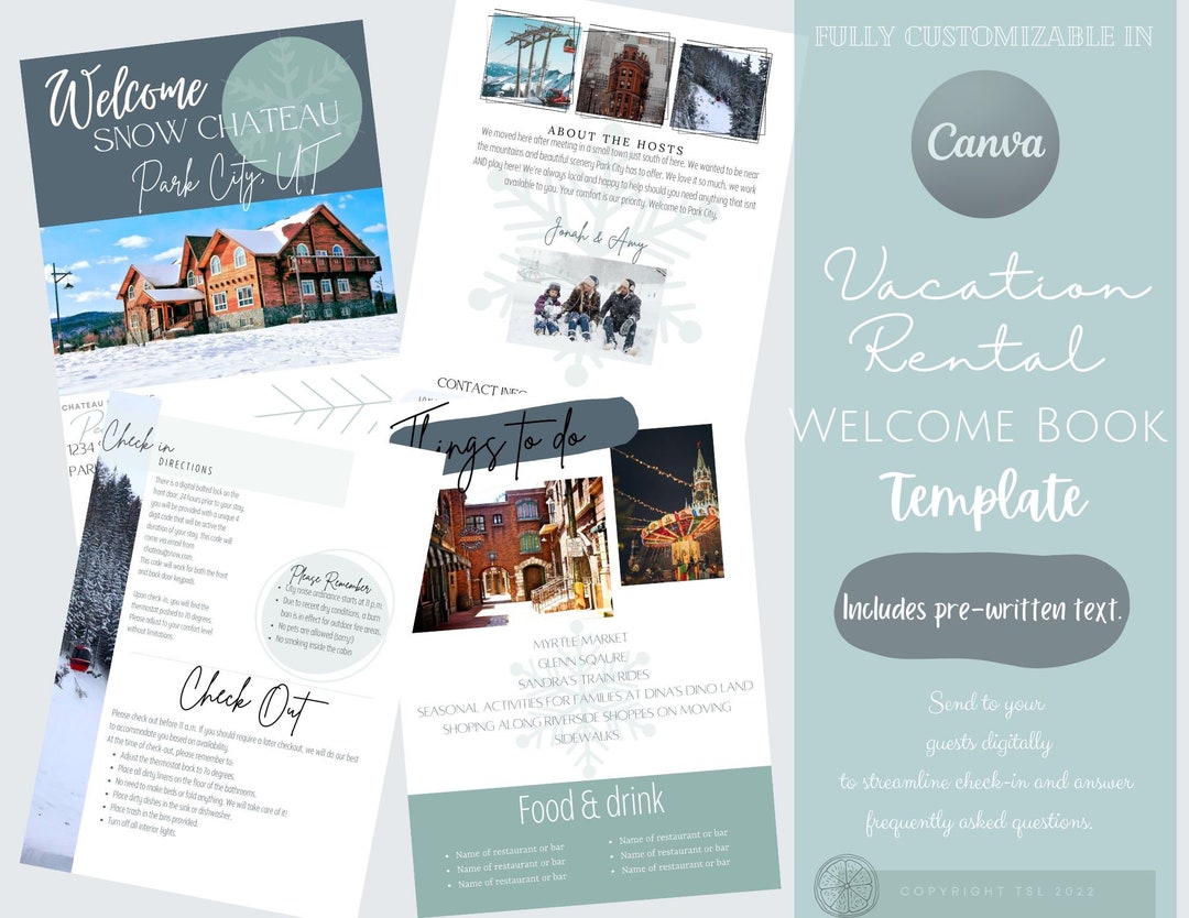 AIRBNB Vacation Rental Welcome Packet for Guests. Digital Welcome ...