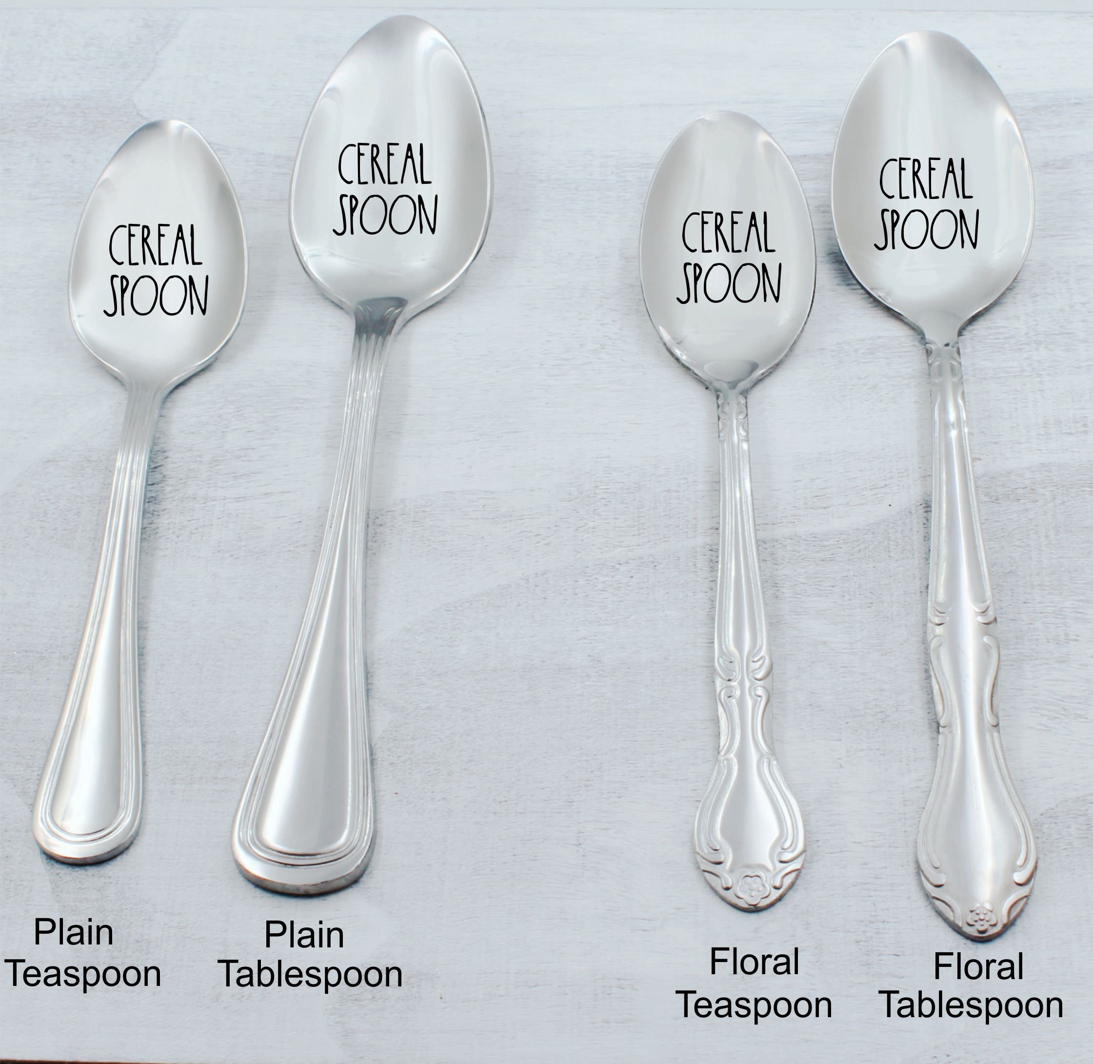 Custom Name Cereal Spoon Tablespoon Teaspoon R Dunn inspired Christmas Spoon White Elephant Gift Child spoon Host Gift Teen Dad