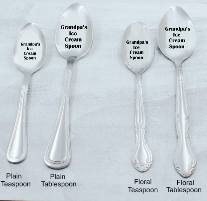 Grandpa's Ice Cream Spoon, Papa, Papi, Pops, Teaspoon, Tablespoon ...