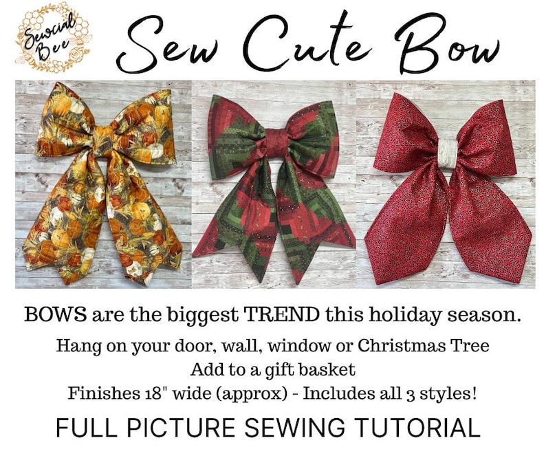 Sew Cute Bow Sewing Pattern – 3 Styles (instant Download) - Etsy
