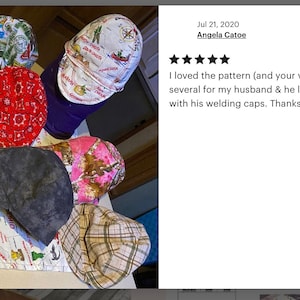 Welding Cap Sewing Pattern – 4 Panel NO Band - Reversible Comfort Fit ...