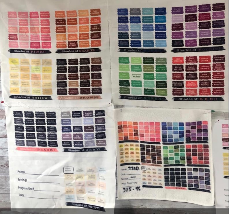 Sublimation Color Chart – Printable HEX Codes (PDF, PNG) - Etsy