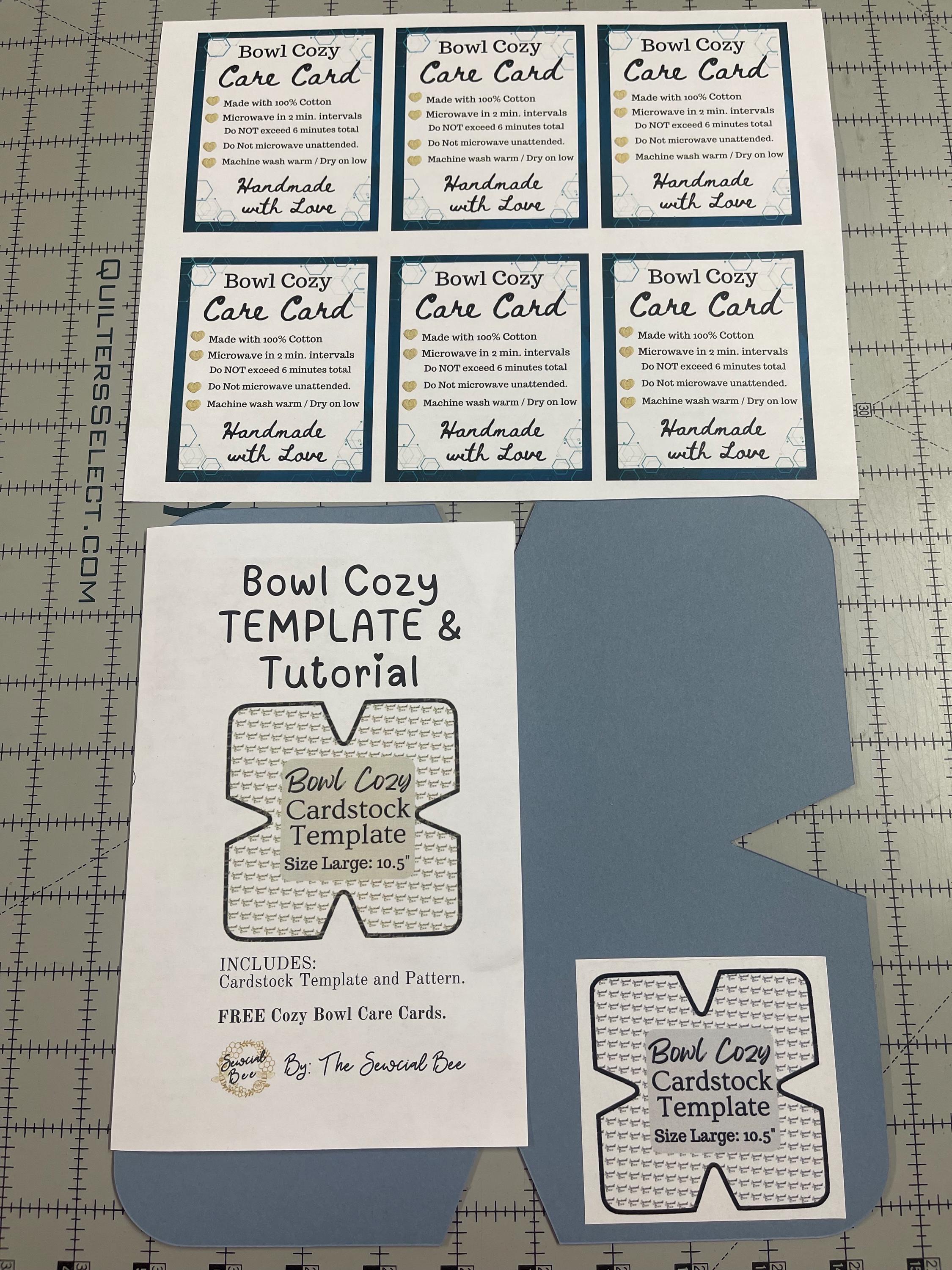 Printable Bowl Cozy Care Card – Microwave Safe Instructions (digital ...