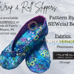 Quilted Wrap & Roll Slippers Sewing Pattern: Ladies Sizes (instant ...