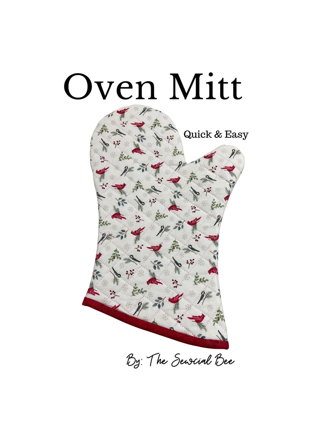 Quilted Oven Mitt SEWING Pattern, Traditional Kitchen Hot Pad (PDF ...