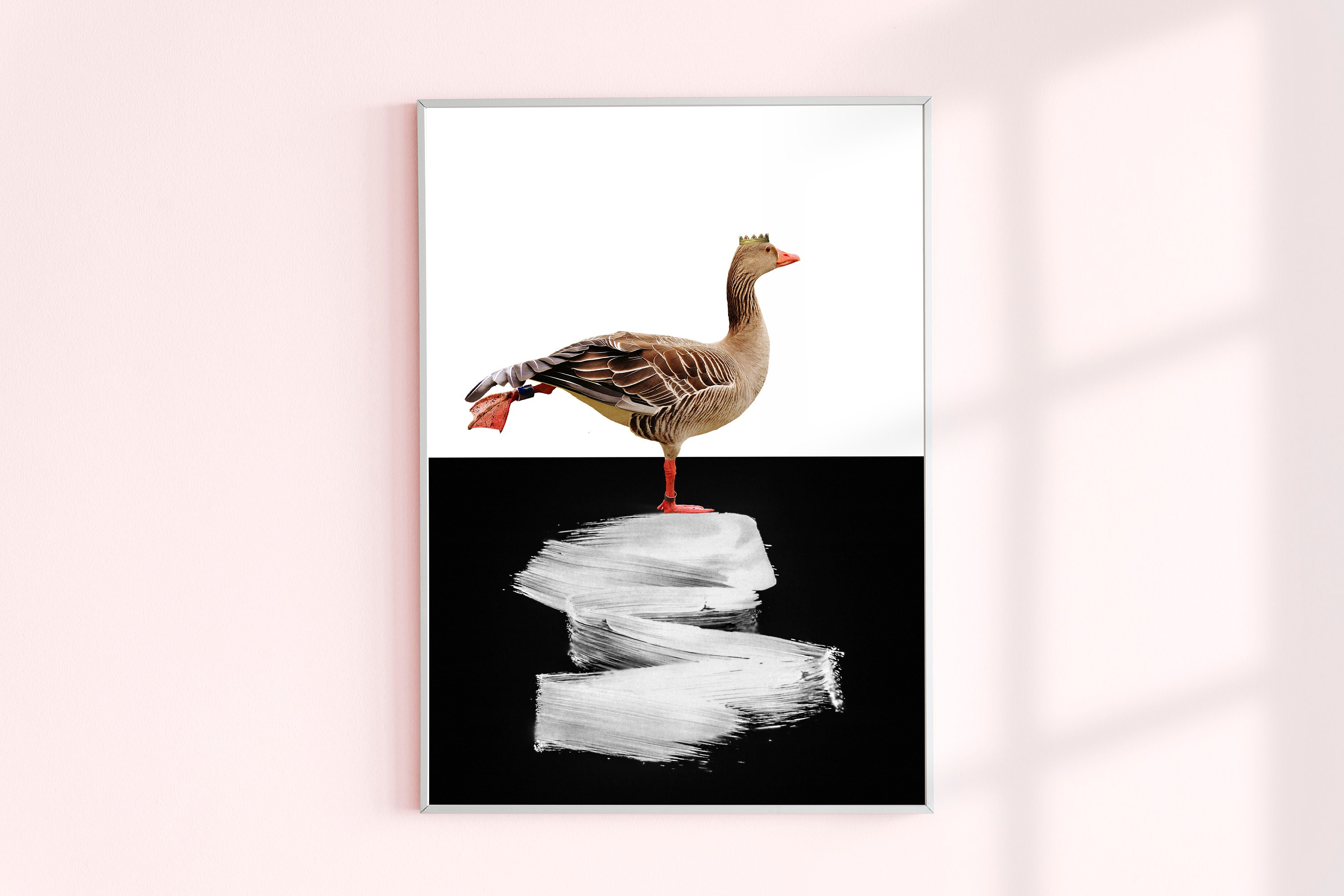 Goose With Crown Digital Download Home Decor Bird With - Etsy