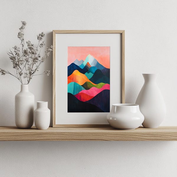 Abstract Mountain Art - Etsy