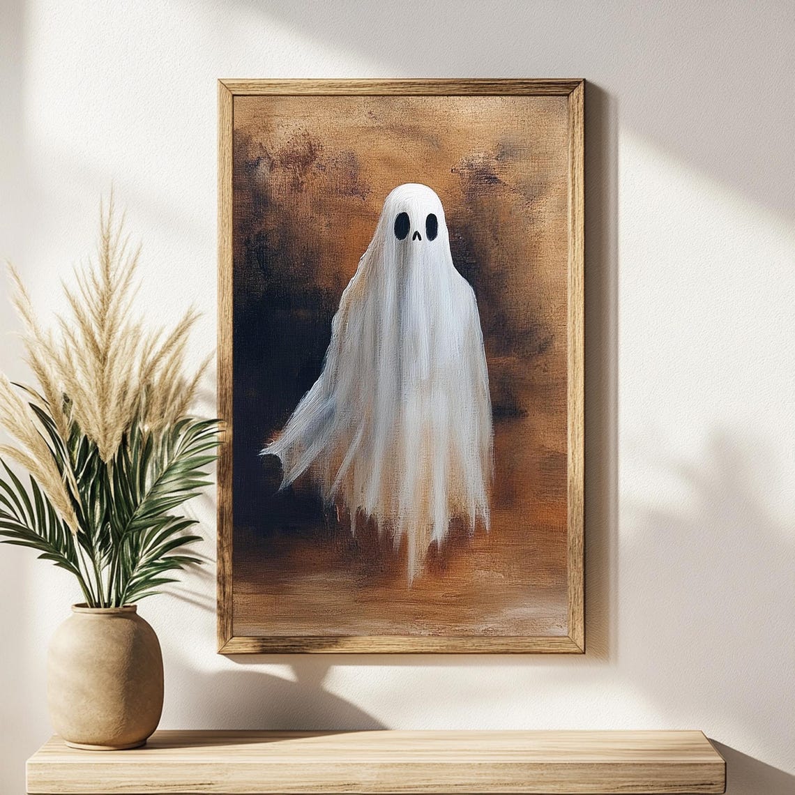 Ghost Art Print, Halloween Art Print, Halloween Decor, Spooky Vintage ...