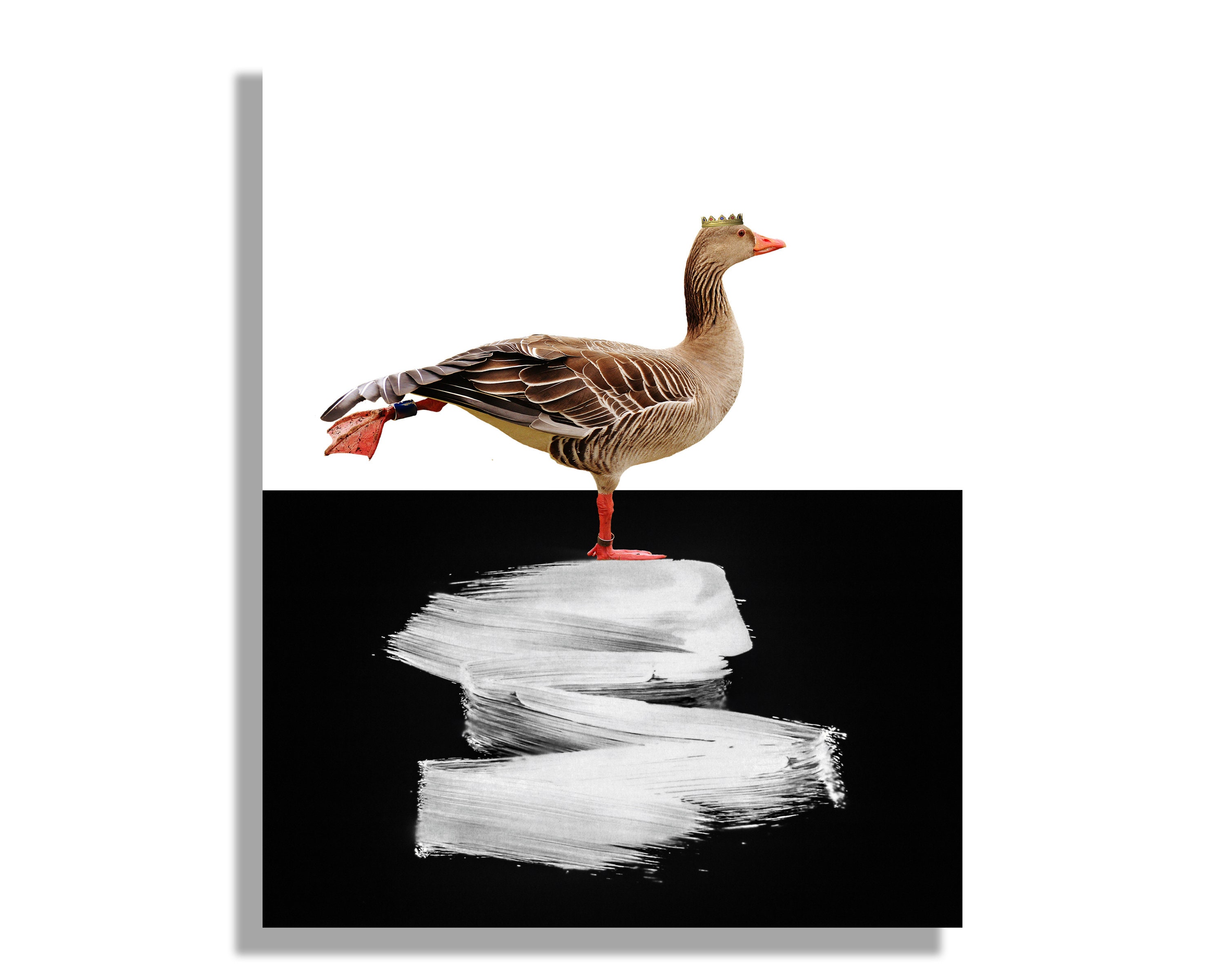 Goose With Crown Digital Download Home Decor Bird With - Etsy