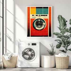 Retro Laundry Day Print, Vintage Style Laundry Day Poster, Retro ...