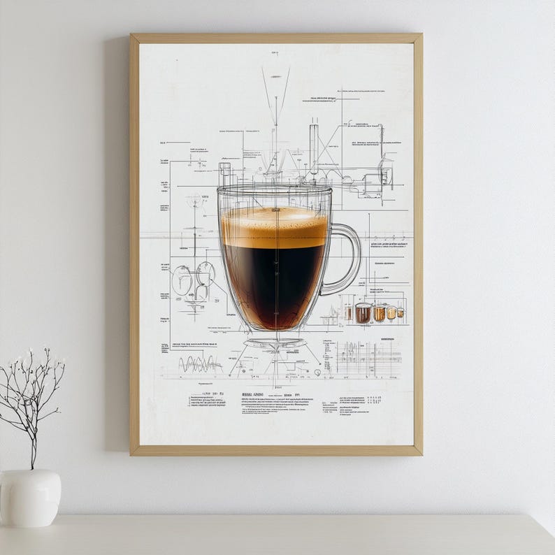 Coffee Print, Coffee Bar Decor, Mid Century Modern, Decor, Wall Art ...