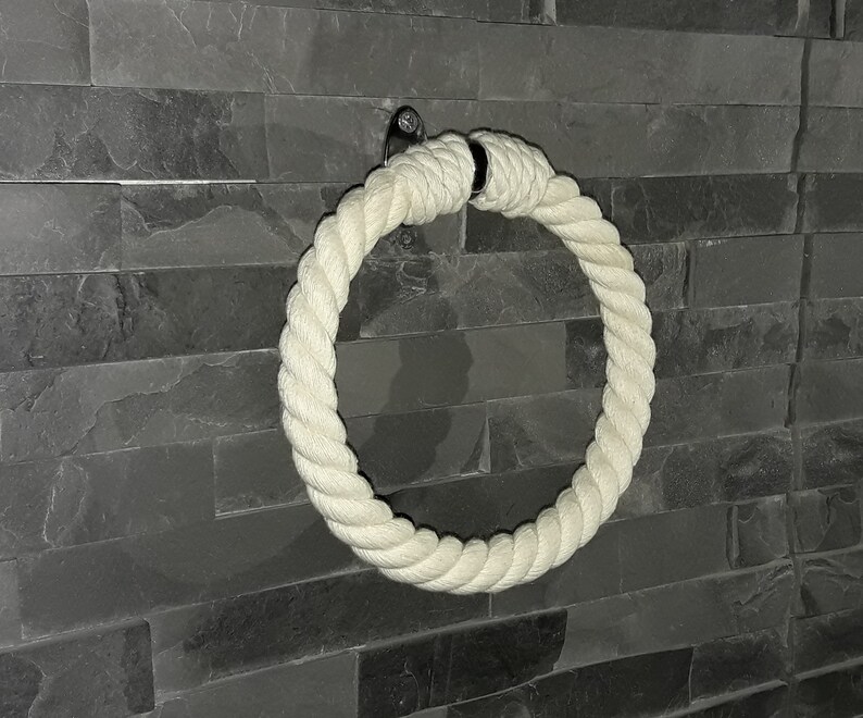 Towel Holder Rope Ring..Natural Cotton White Rope..Decor for | Etsy