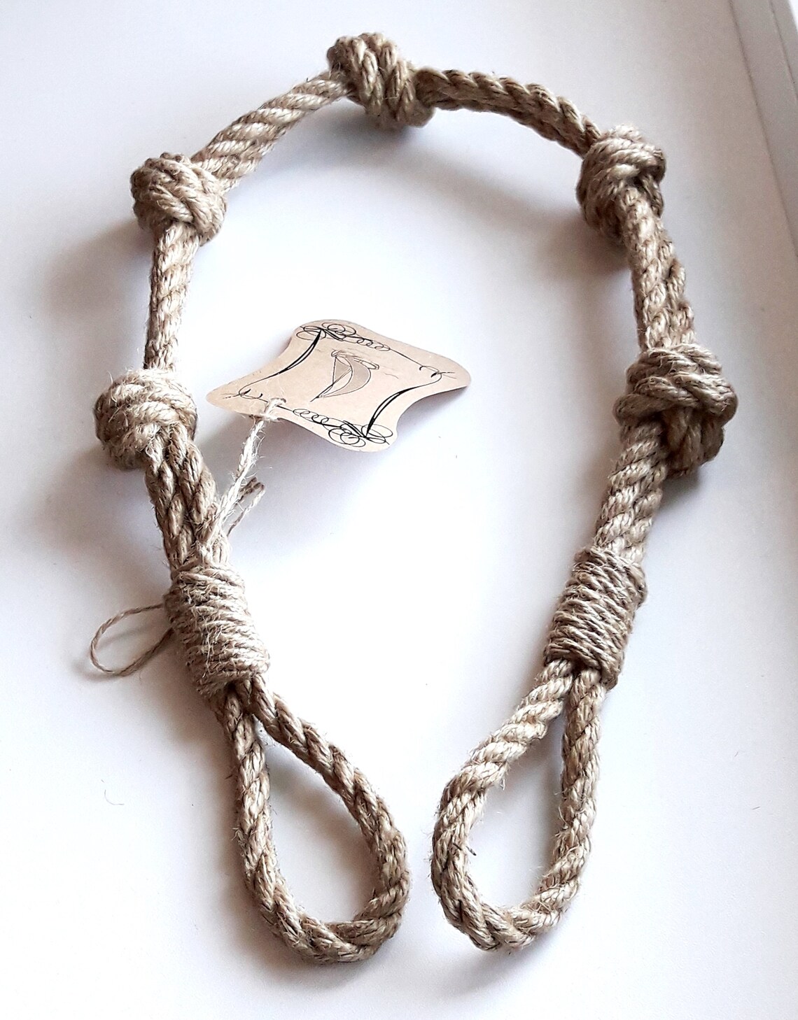 Jute Rope Curtain Tie backs-Nautical Curtain TieBacks-Shabby | Etsy