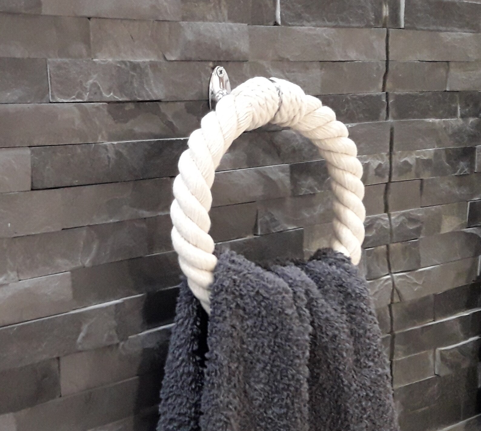 Towel Holder Rope Ring..Natural Cotton White Rope..Decor for | Etsy