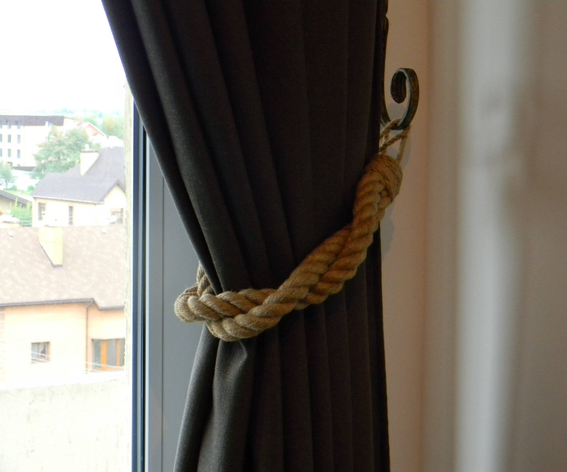 Rustic Jute Rope Curtain Tieback Thick Tie-back Industrial | Etsy