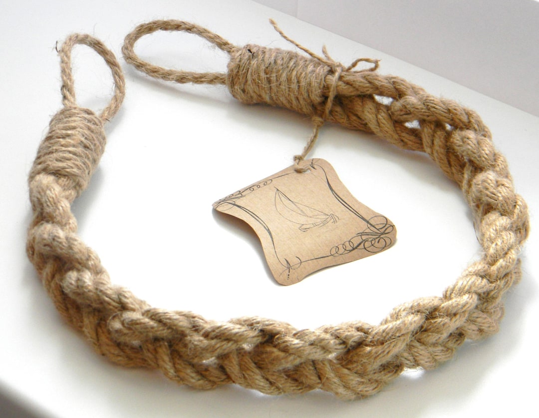Jute Rope Curtain Tieback Chunky Braided-pigtail of Three Ropes ...