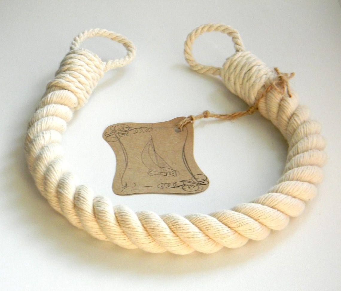 Set of 2 Pcs-curtain Tiebacks-chunky White Cotton Rope | Etsy