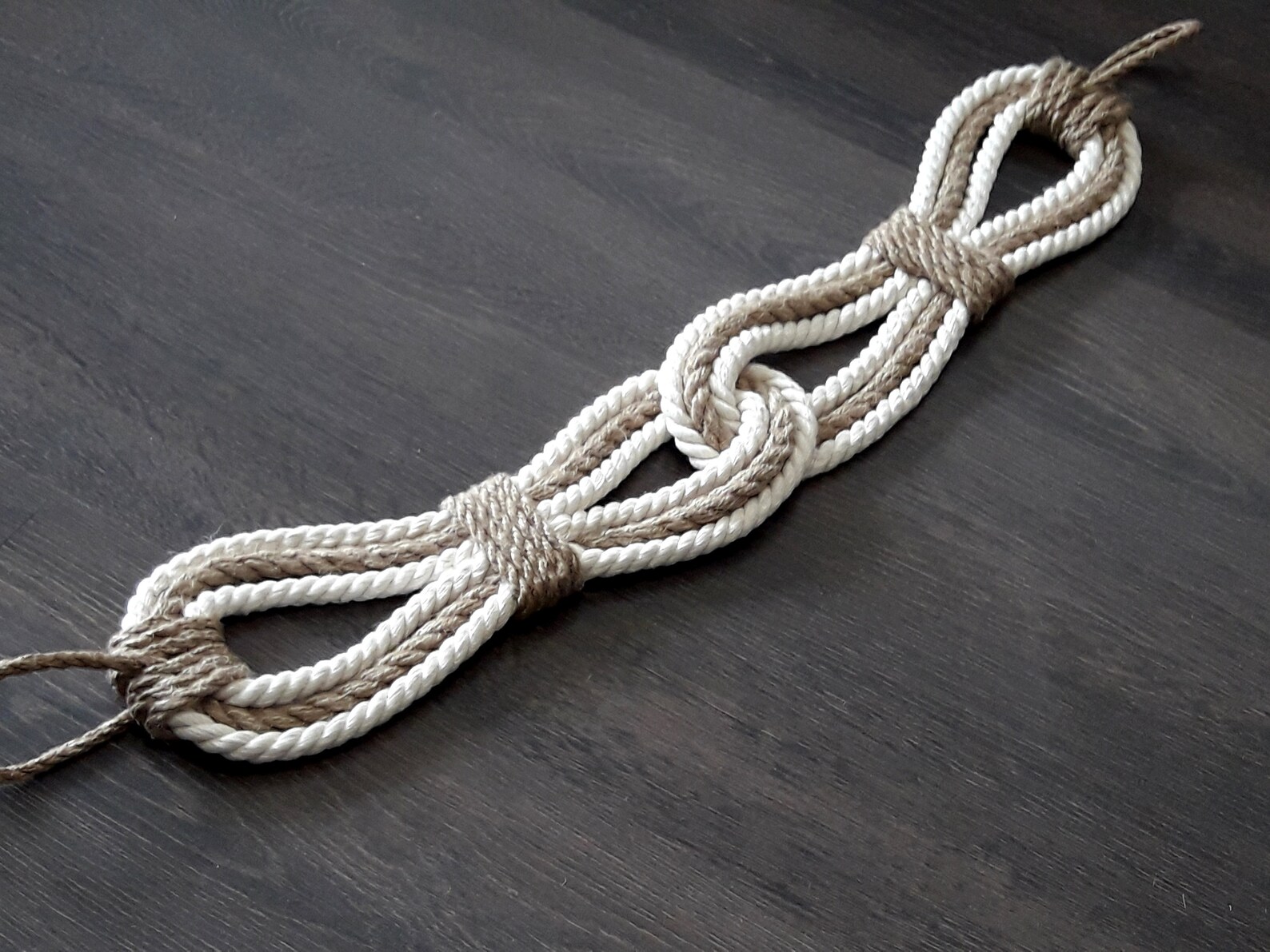 Curtain Tie back Infinity..Tie Cotton and Jute | Etsy