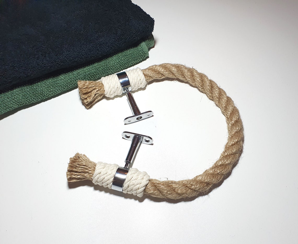 Towel Rack..towel Holder Jute Rope..decor for Bathroom or - Etsy