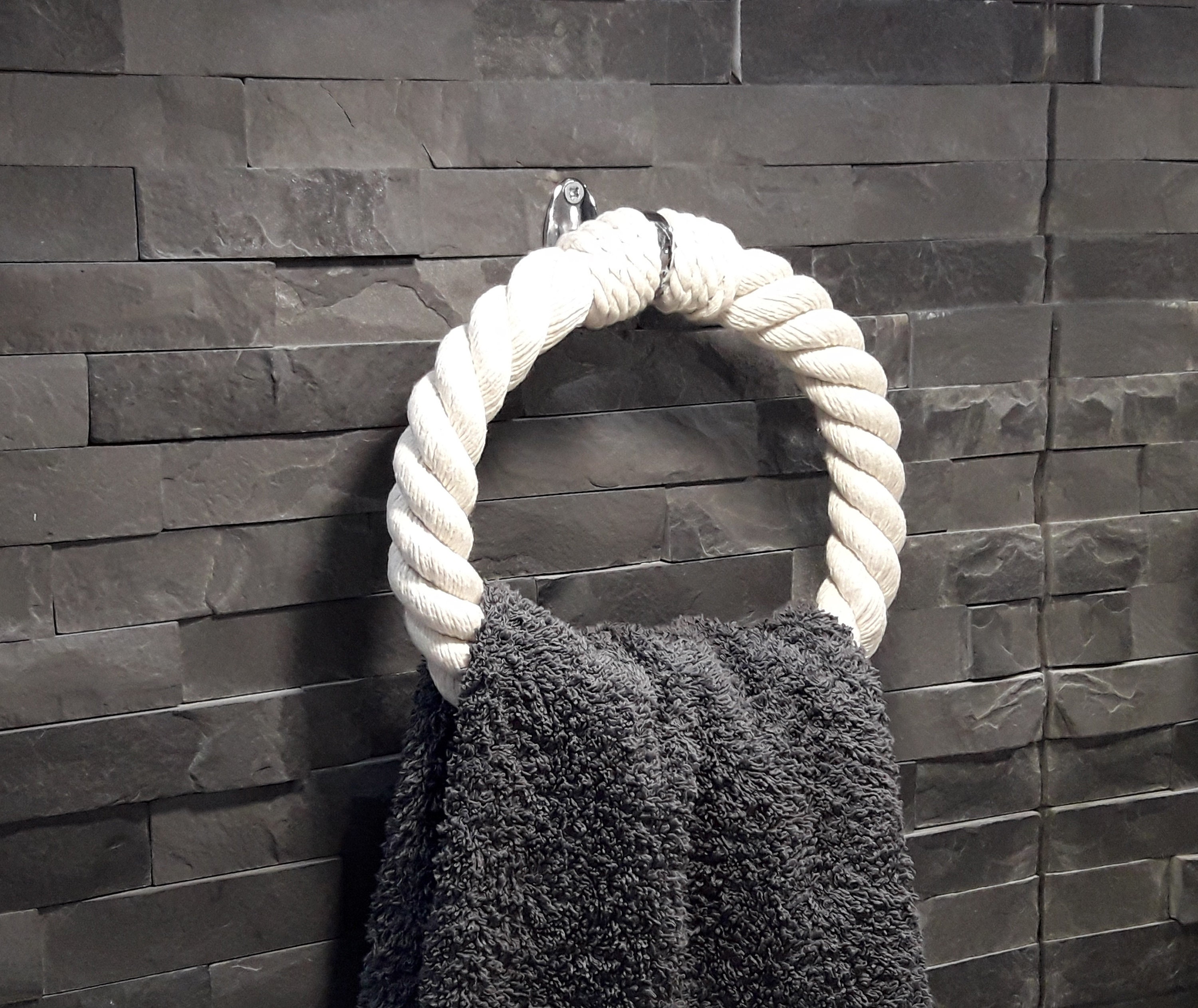 Towel Holder Rope Ring..natural Cotton White Rope..decor for - Etsy