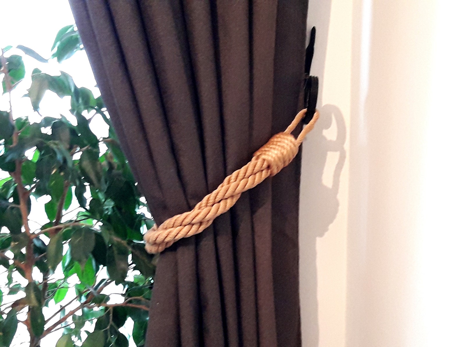 Golden Rope Curtain Tieback ..home Decor Curtain Hold-backs.. - Etsy