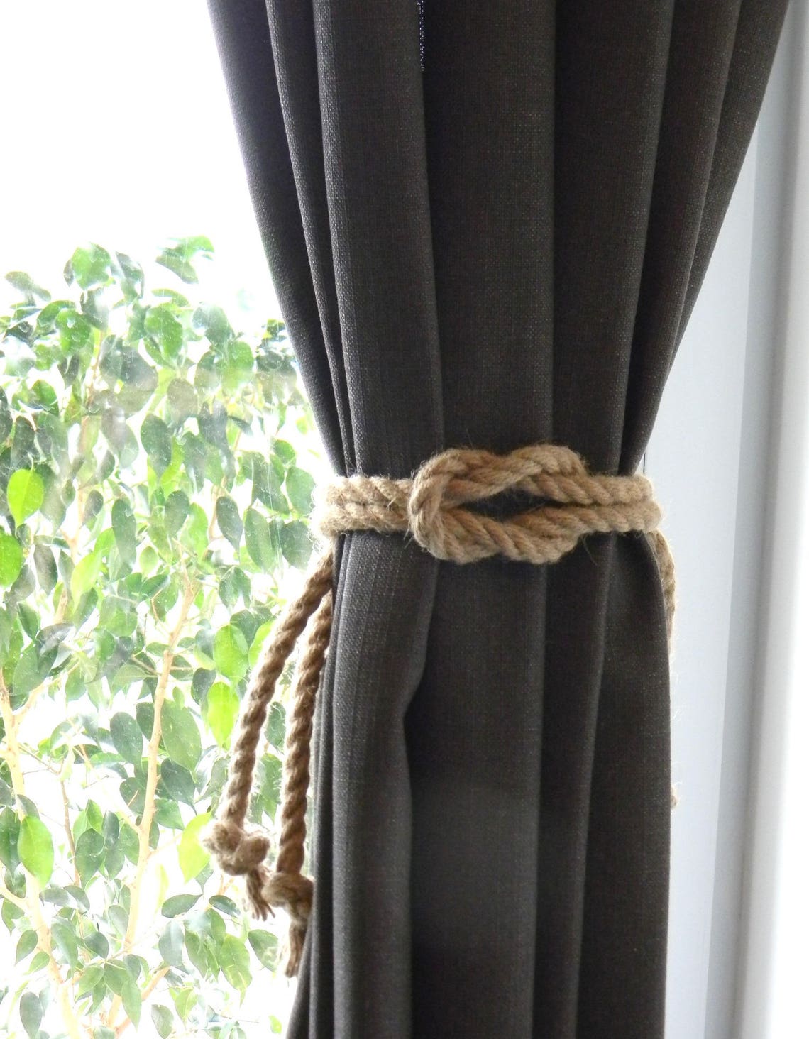 Set of 2 Pcs Square Knot Nautical Curtain Tie-backs Beach - Etsy