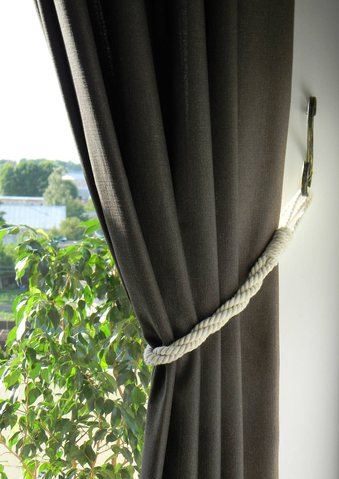 Twisted Cotton Rope Tiebacks Nautical Decor White ivory | Etsy