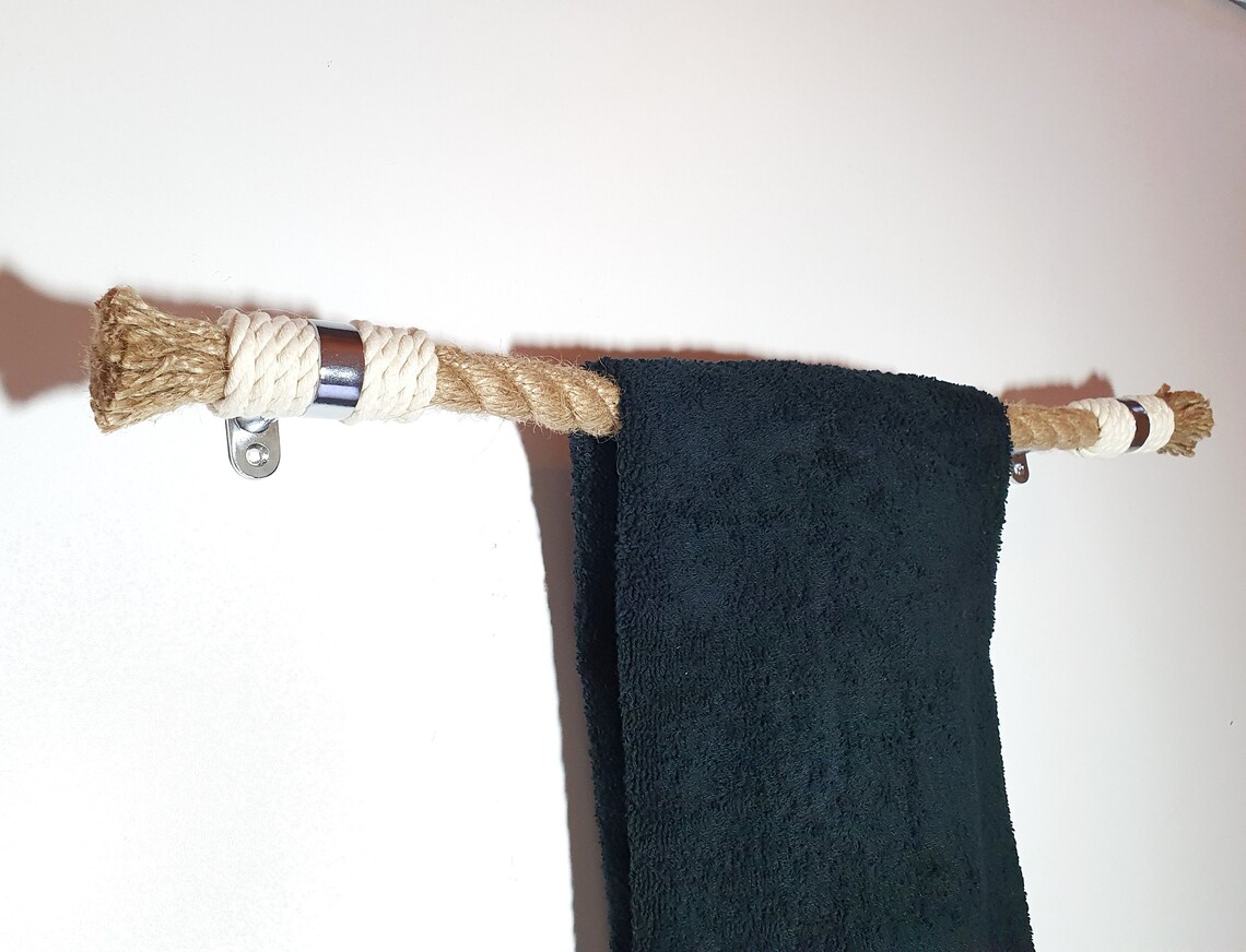 Towel Rack..towel Holder Jute Rope..decor for Bathroom or - Etsy