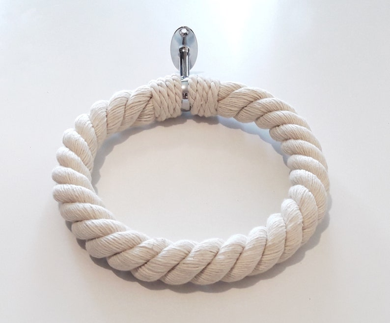 Towel Holder Rope Ring..Natural Cotton White Rope..Decor for | Etsy