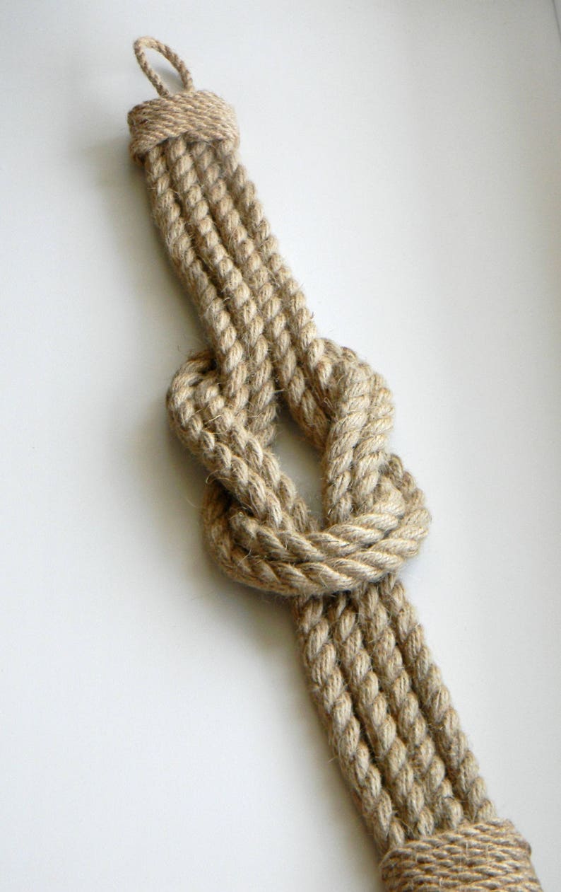 Set of 2 pcs ..Jute Rope Double Square Knot..Nautical Gift.. | Etsy