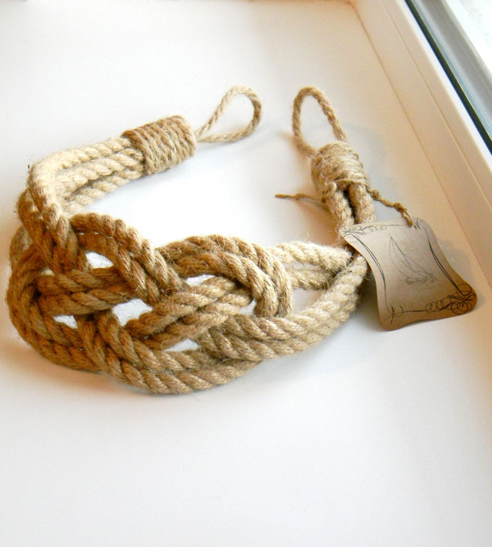 Set of 2 Pcs Jute Natural Rope Curtain Tie-backs-nautical - Etsy