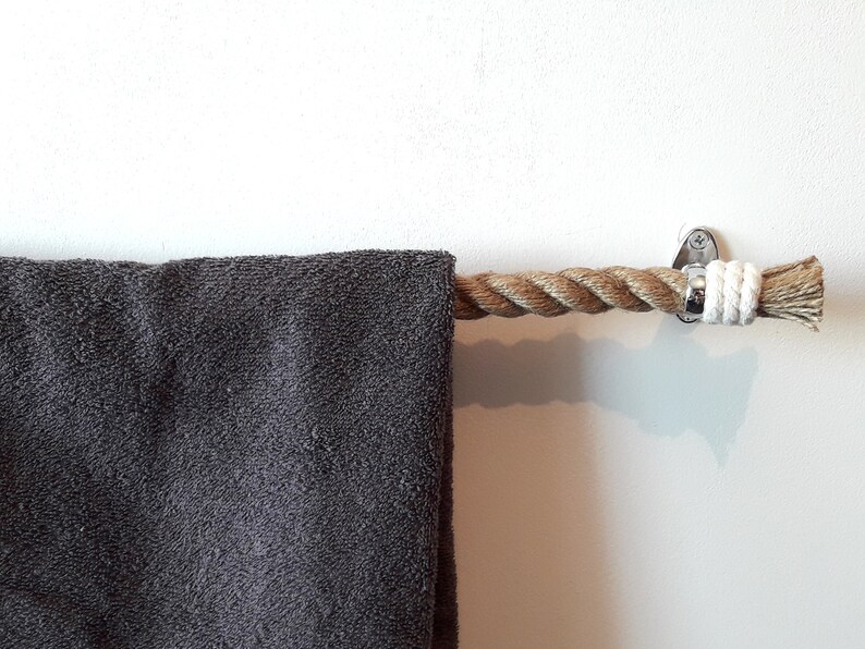 Towel rack..Towel Holder Jute Rope..Decor for Bathroom or | Etsy