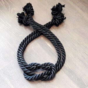 Square Knot Curtain Tie-backs..black Rope Tiebacks..home Decor Curtain ...